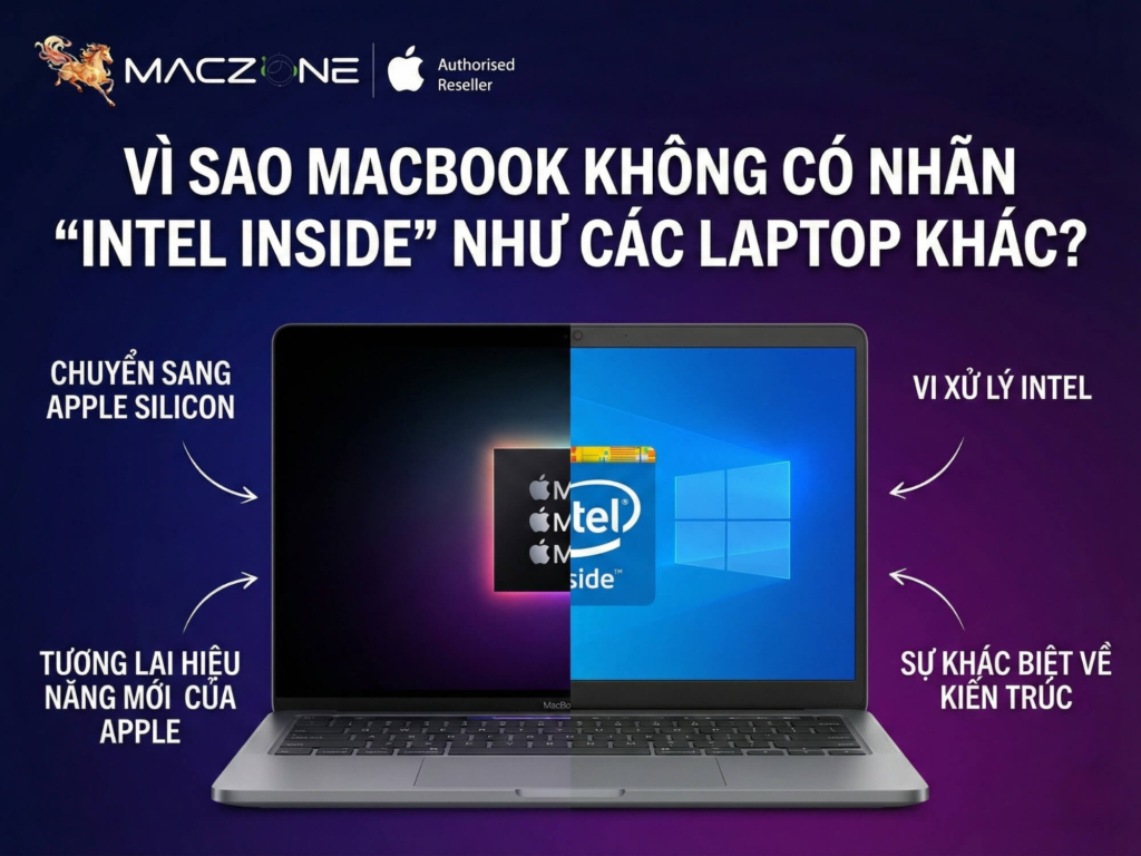 Vì sao MacBook không có nhãn "Intel Inside" như các laptop khác?